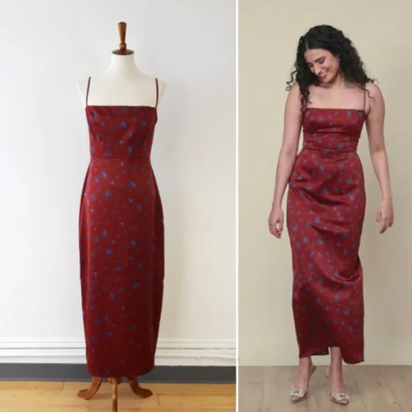 Park & Fifth | Dresses | Nwt Park Fifth Maxine Satin Maxi Dress In ...